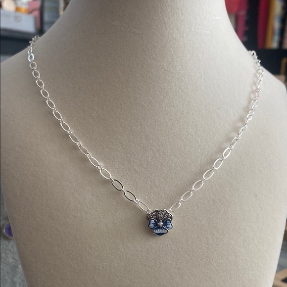 Pandora | Jewelry | Retired Hibiscus Flower Necklace Pandora | Poshmark